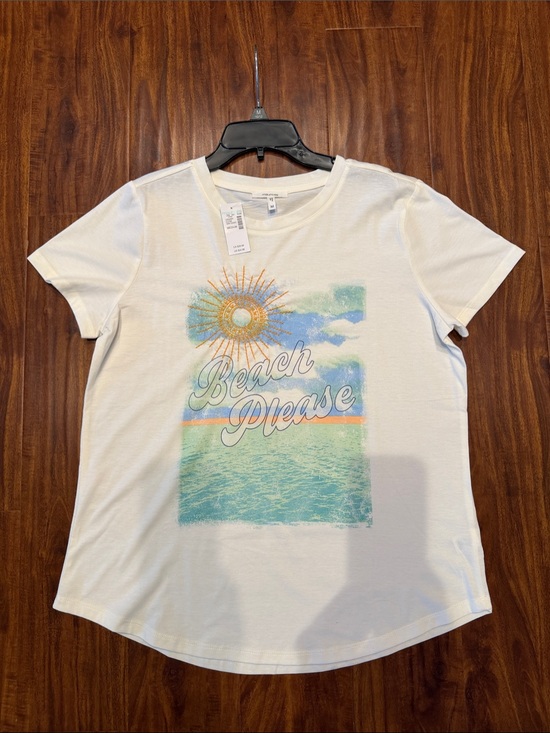 Maurices | Tops | Maurices White Beach Please Graphic Tee With Teal And ...